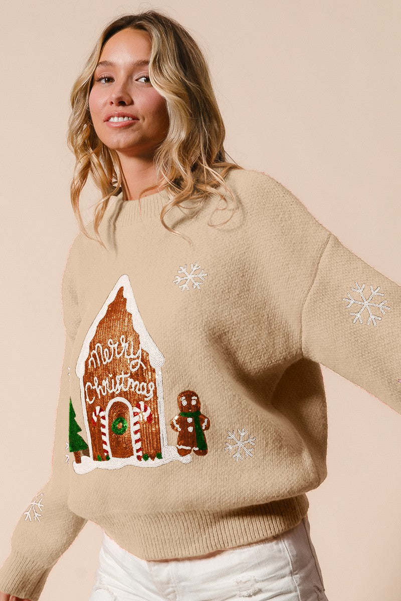 Preorder Gingerbread House Sweater